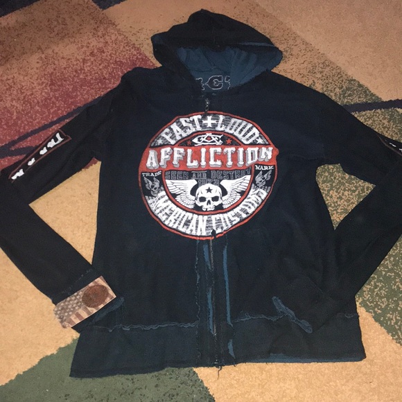 Affliction | Shirts | Mens Affliction Hoodie Reversible L Xxl Nwt ...